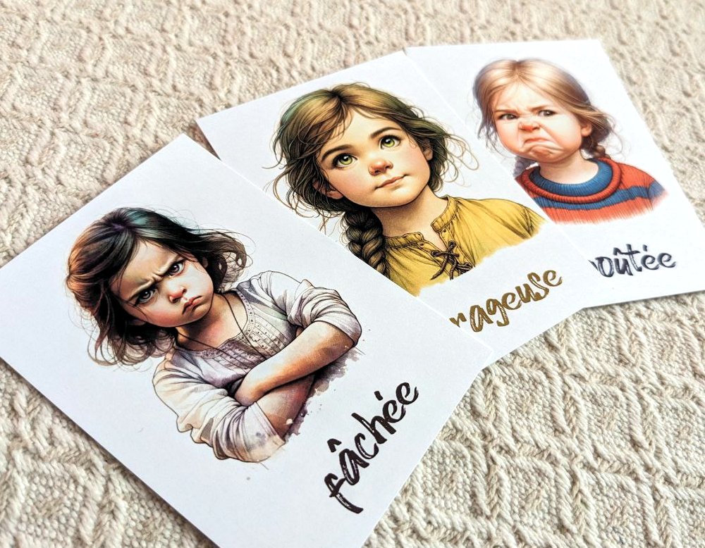 32 cartes d'émotions pour enfants | Expressions de visage